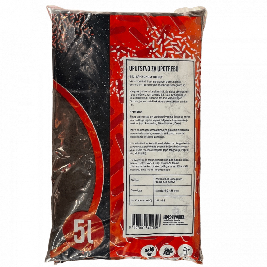 Baltica Sphagnum Beli Treset 5L - Hidroponika